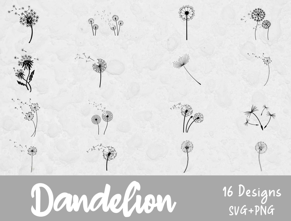 Dandelion SVG Bundle SVG Files for Cricut Flower Clipart - Etsy