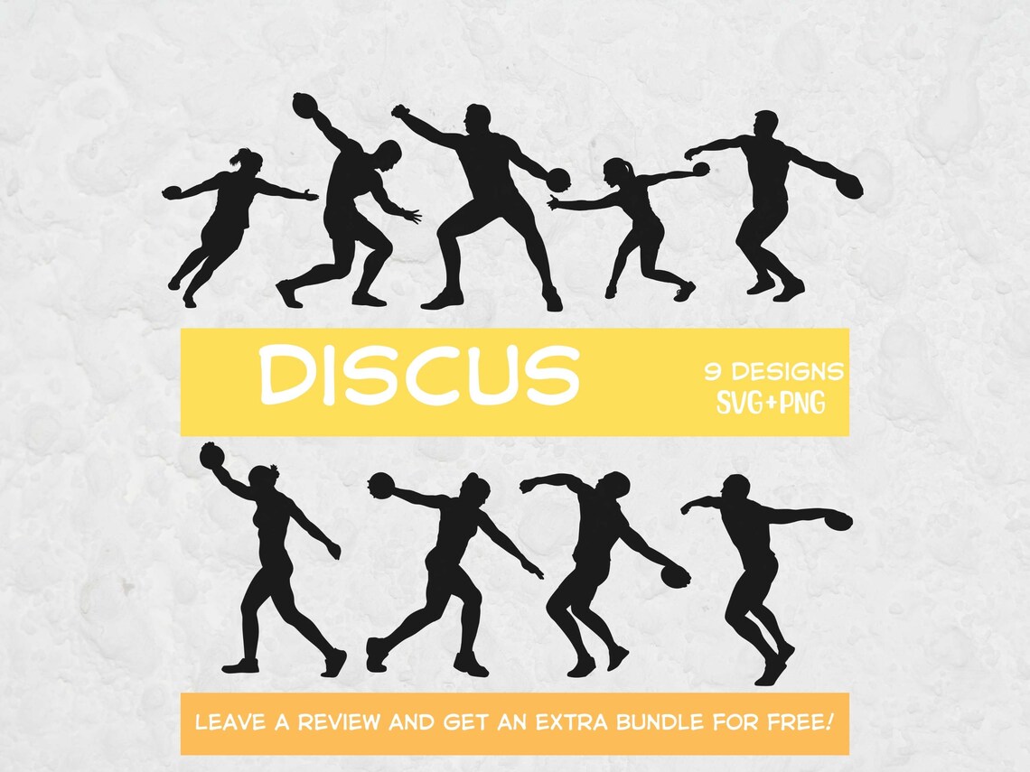 Discus Silhouette Svg, SVG Files for Cricut, Discus Svg, Track N Field ...