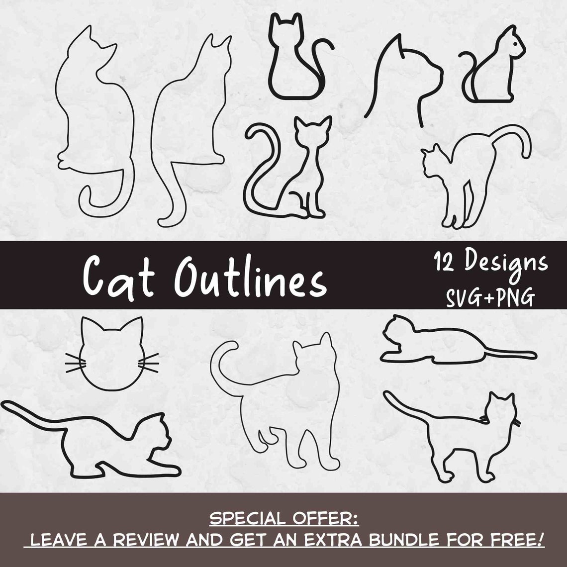 Cat SVG Bundle, Cat Outlines, Cat Lover, Cat Silhouette, Svg Files for ...