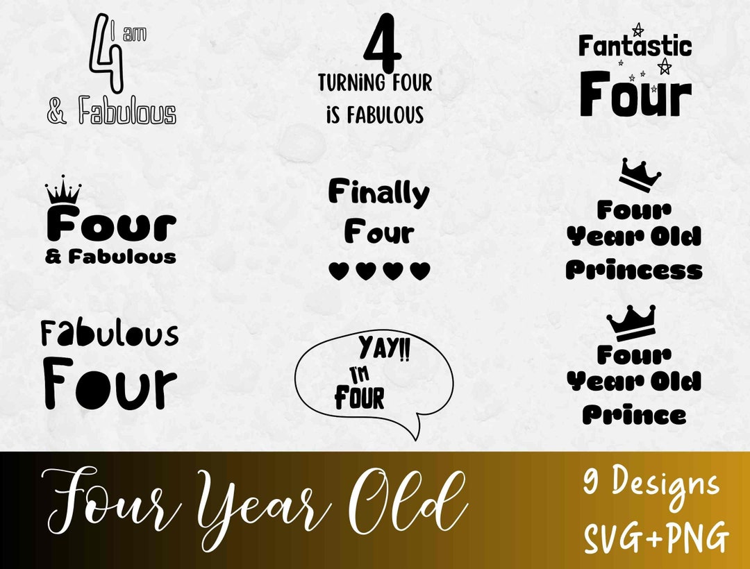 Four Year Old Svg Bundle Svg Files for Cricut 4 Years Svg 4 - Etsy