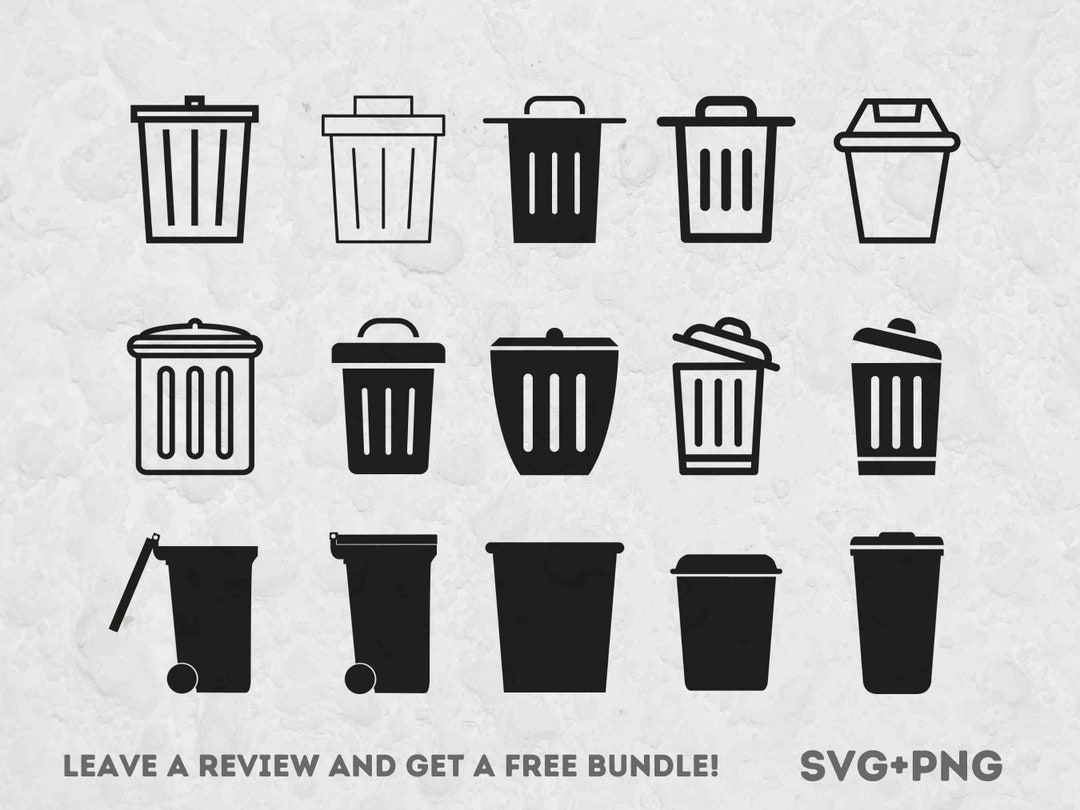 Trash Can SVG, Svg Files for Cricut, Trash Svg, Bucket Svg, Recycle SVG ...