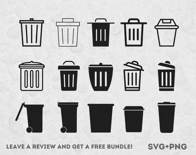 Trash Can SVG, Svg Files for Cricut, Trash Svg, Bucket Svg, Recycle SVG ...