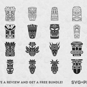 Tiki SVG Bundle, Tiki Head Svg, Tribal Clipart, Svg Files for Cricut ...