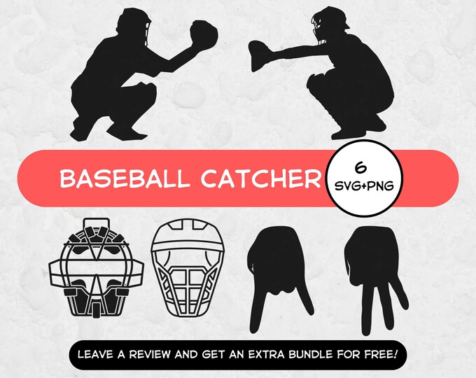Baseball Catcher SVG, SVG Files for Cricut, Baseball Clipart, Baseball ...