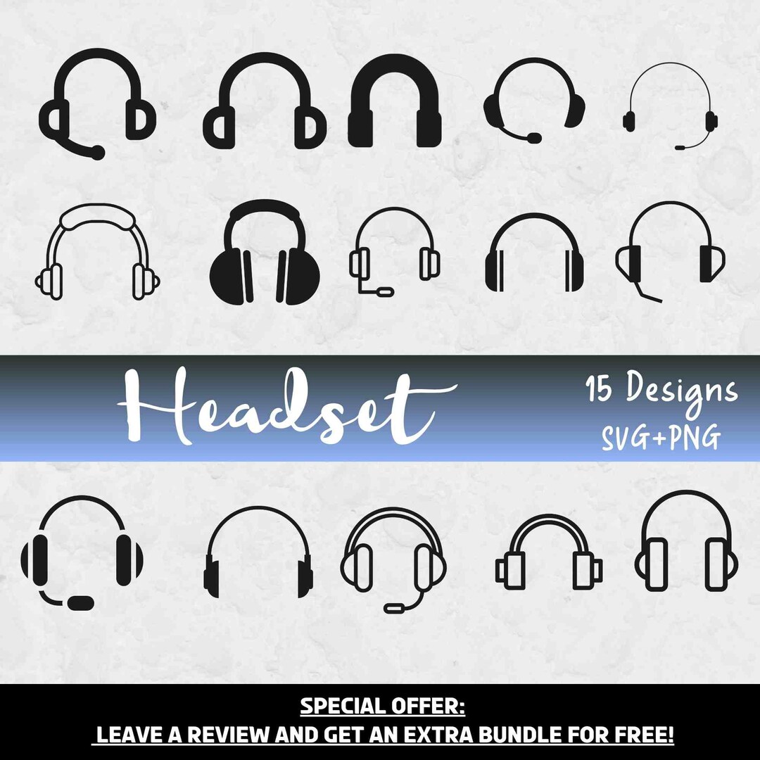 Headset SVG Bundle Headset Cut Files Music Svg Sound SVG - Etsy
