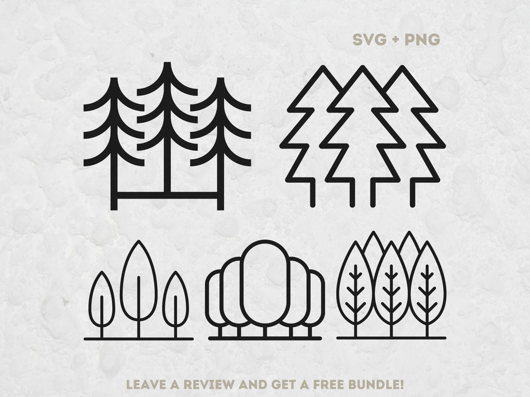 Forest Line Svg, SVG Files for Cricut, Forest Svg, Christmas Tree ...