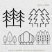 Forest Line Svg, SVG Files for Cricut, Forest Svg, Christmas Tree ...