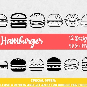 Hamburger SVG Fast Food Svg Junk Food Svg SVG Files for - Etsy