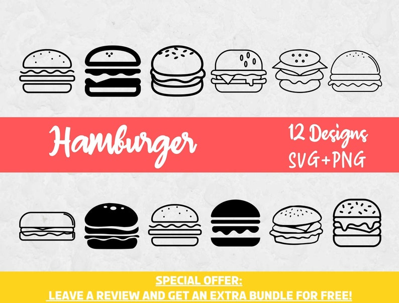 Hamburger SVG Fast Food Svg Junk Food Svg SVG Files for - Etsy