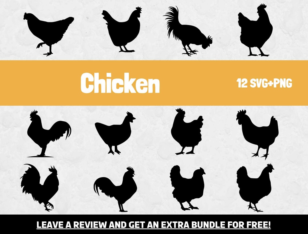 Chicken Svg, Svg Files for Cricut, Chicken Silhouettes, Chicken Clipart ...