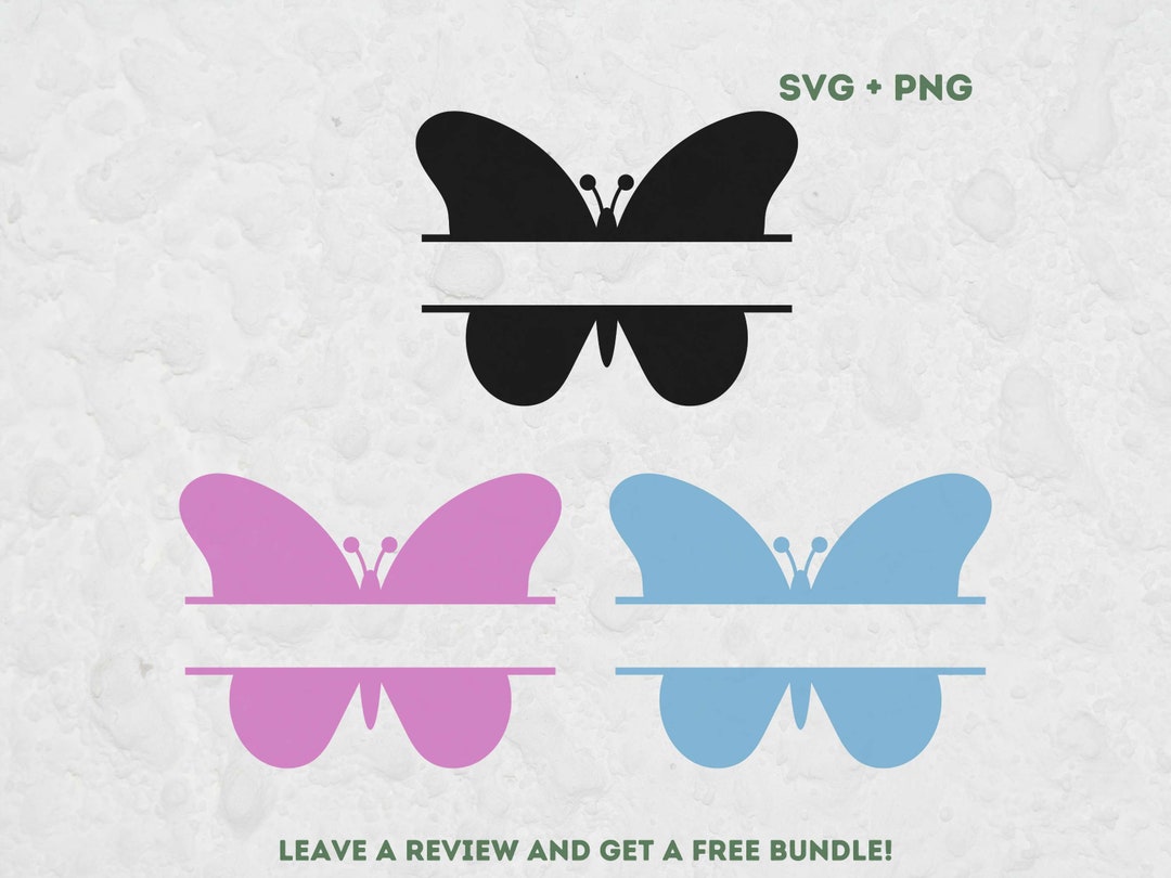 Butterfly Svg, Split Monogram SVG, Monogram Cut Files, Butterfly PNG ...