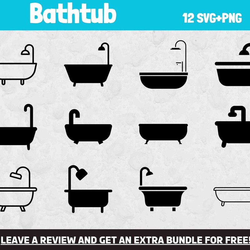 Bathtub Clipart - Etsy