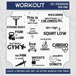 Workout Quotes SVG Bundle, Svg Files for Cricut, Power Lifting SVG ...