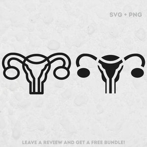 Uterus Svg, Svg Files for Cricut, Medicine Clipart, Anatomy SVG, Uterus ...