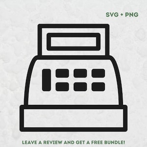 Cash Register Icon, Svg Files for Cricut, Shop Clipart, Shop Svg, Cut ...