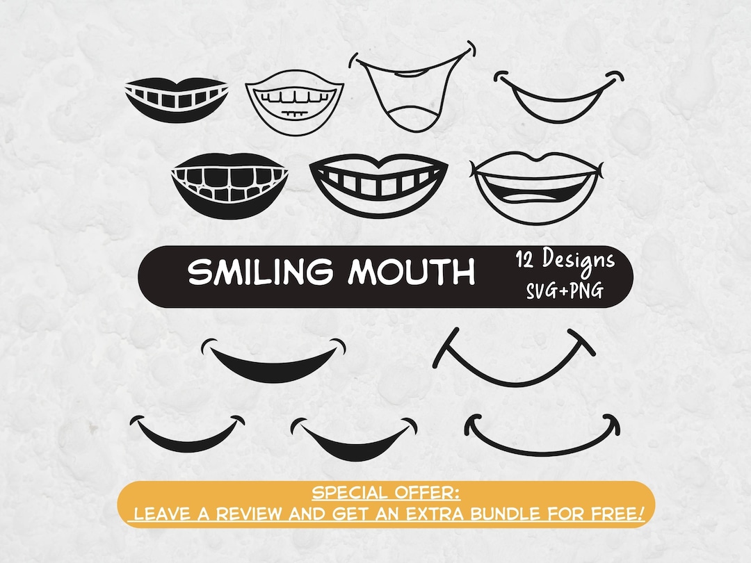 Smile SVG, Svg Files for Cricut, Smile Clipart, Mouth SVG, Smiling ...