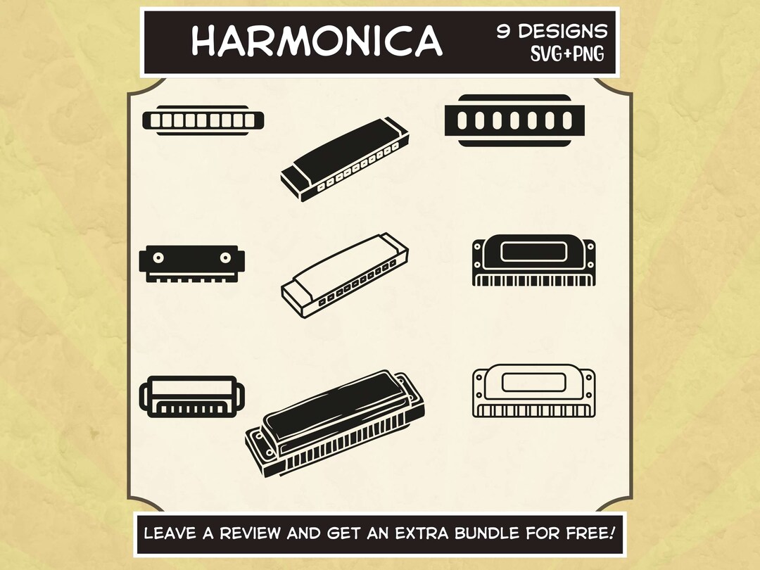 Harmonica SVG, Svg Files for Cricut, Harmonica Clipart, Harmonica Icon, Harmonica Silhouette ...