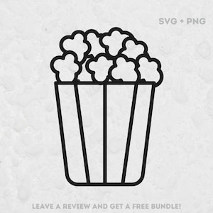 Popcorn SVG, Svg Files for Cricut, Movie SVG, Movie Clipart, Popcorn ...