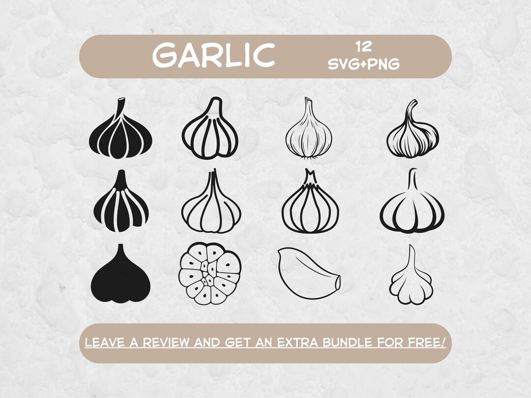 Garlic SVG Bundle, SVG Files for Cricut, Garlic Clipart, Garlic Png ...