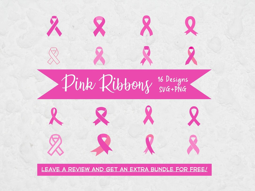 Pink Ribbon Svg Bundle, Svg Files for Cricut, Cancer Awareness, Pink ...