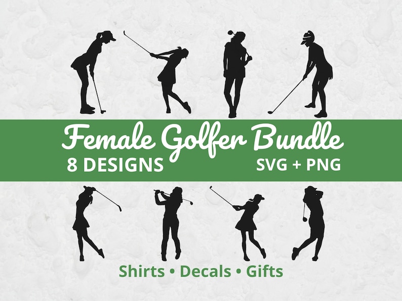 Golf Player SVG Bundle, Female Golfer SVG, Golf Silhouette Svg, Golf ...