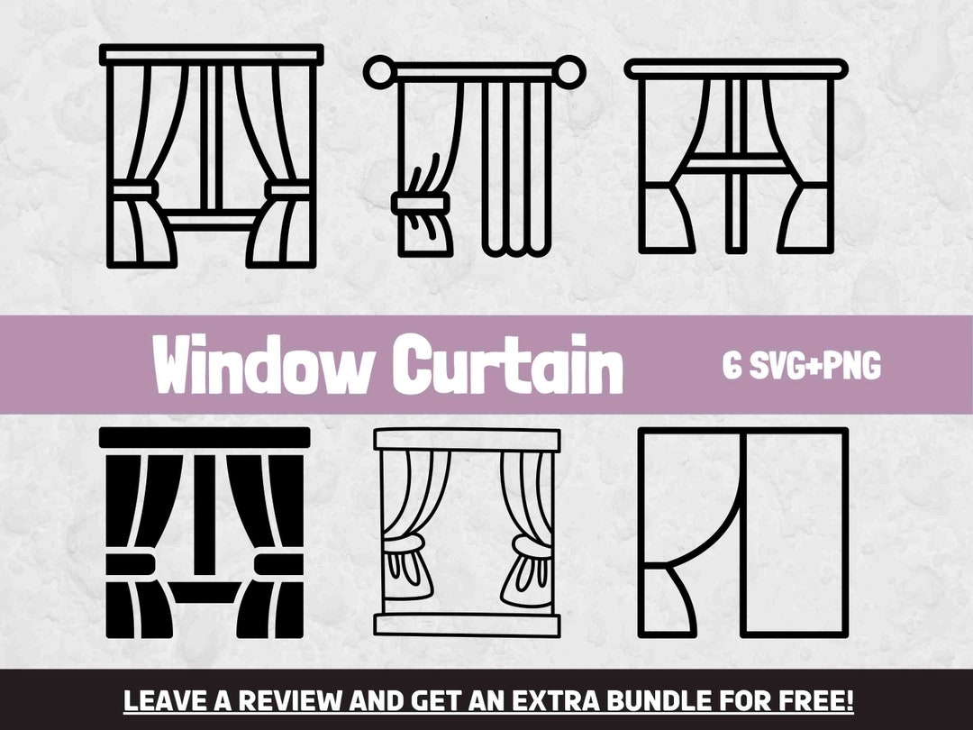 Window Curtain SVG Bundle, Window Svg, Home Decor Clipart, House ...