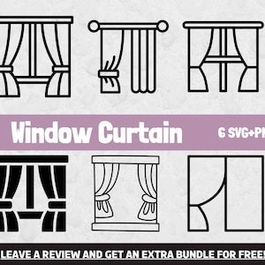 Window Curtain SVG Bundle, Window Svg, Home Decor Clipart, House ...