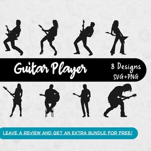 Guitar Player SVG Bundle, Svg Files for Cricut, Music Svg, Guitarist ...