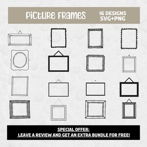 Picture Frame SVG Bundle, Svg Files for Cricut, Frame Svg, Frames SVG ...