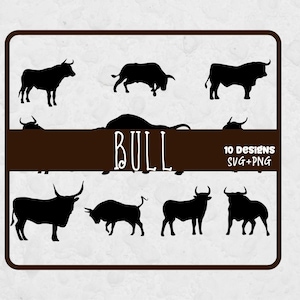 Bull Svg, Svg Files for Cricut, Bull Silhouette, Bull Cut File, Bull ...