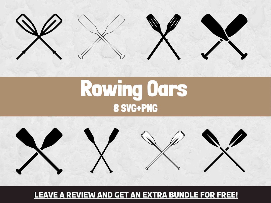 Rowing Oars SVG, Svg Files for Cricut, Boat Clipart, Crossed Oars SVG ...
