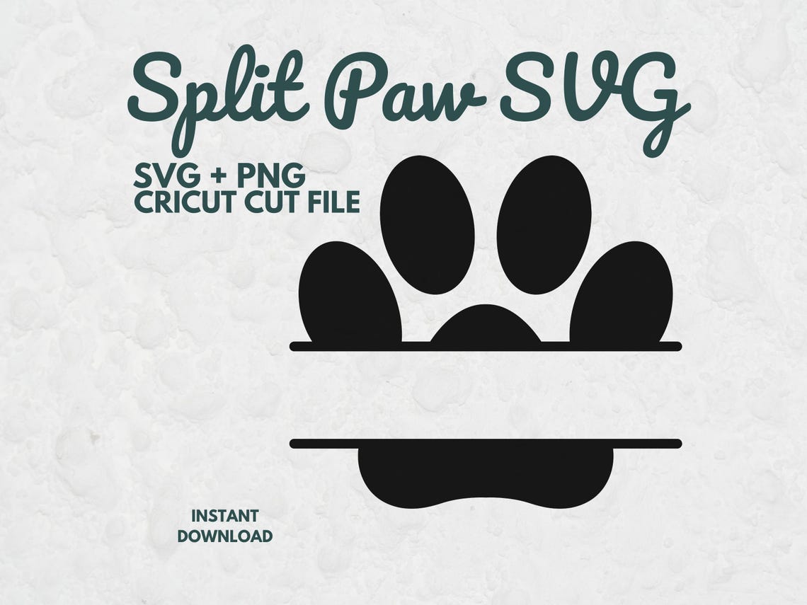 Dog Paw Svg, Split Monogram, Dog Monogram Cut File, SVG Files for ...