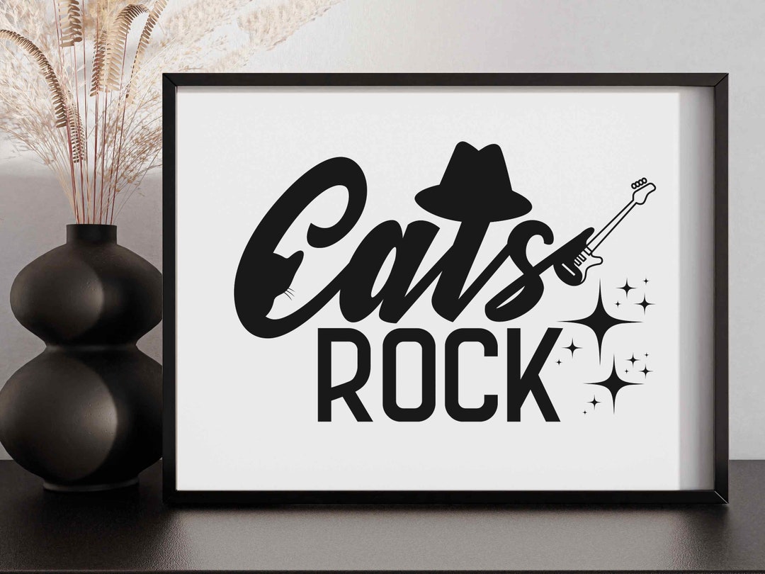 Cats Rock SVG, SVG Files for Cricut, Cat Svg, Cats SVG, Cat Lady Svg ...