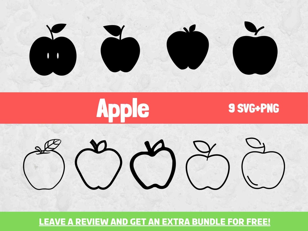 Apple SVG, SVG Files for Cricut, Apple PNG, Apple Clipart Image, Apple ...