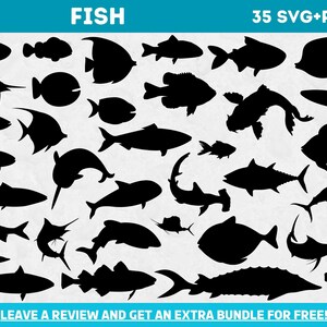 Large Fish Silhouette Svg Bundle, Svg Files for Cricut, Fishing Svg ...