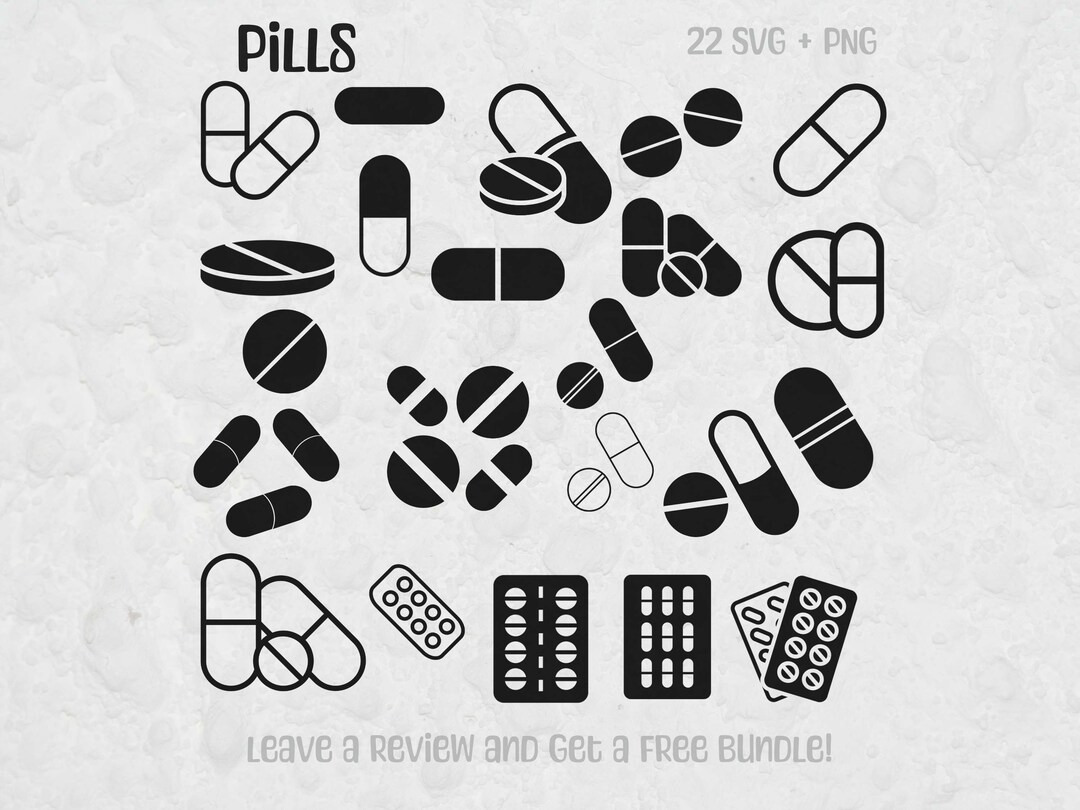 Pills Svg Bundle, SVG Files for Cricut, Medicine Clipart, Pill Svg ...