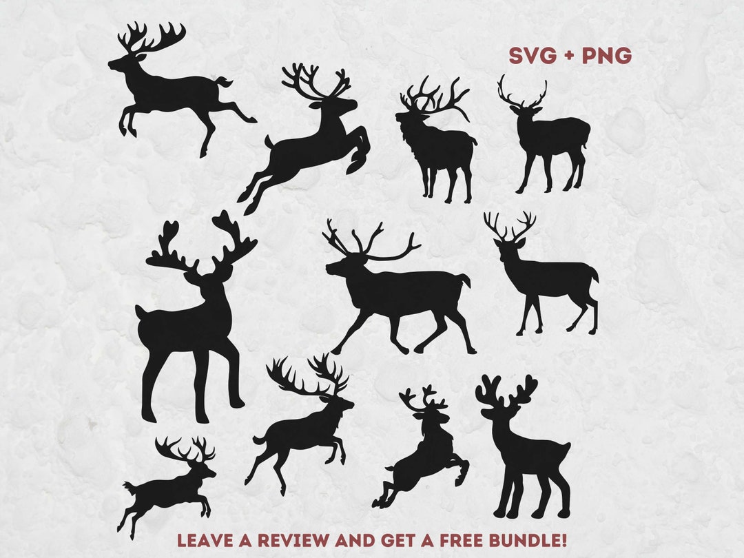 Christmas Reindeer Svg Bundle, Svg Files for Cricut, Reindeer PNG ...