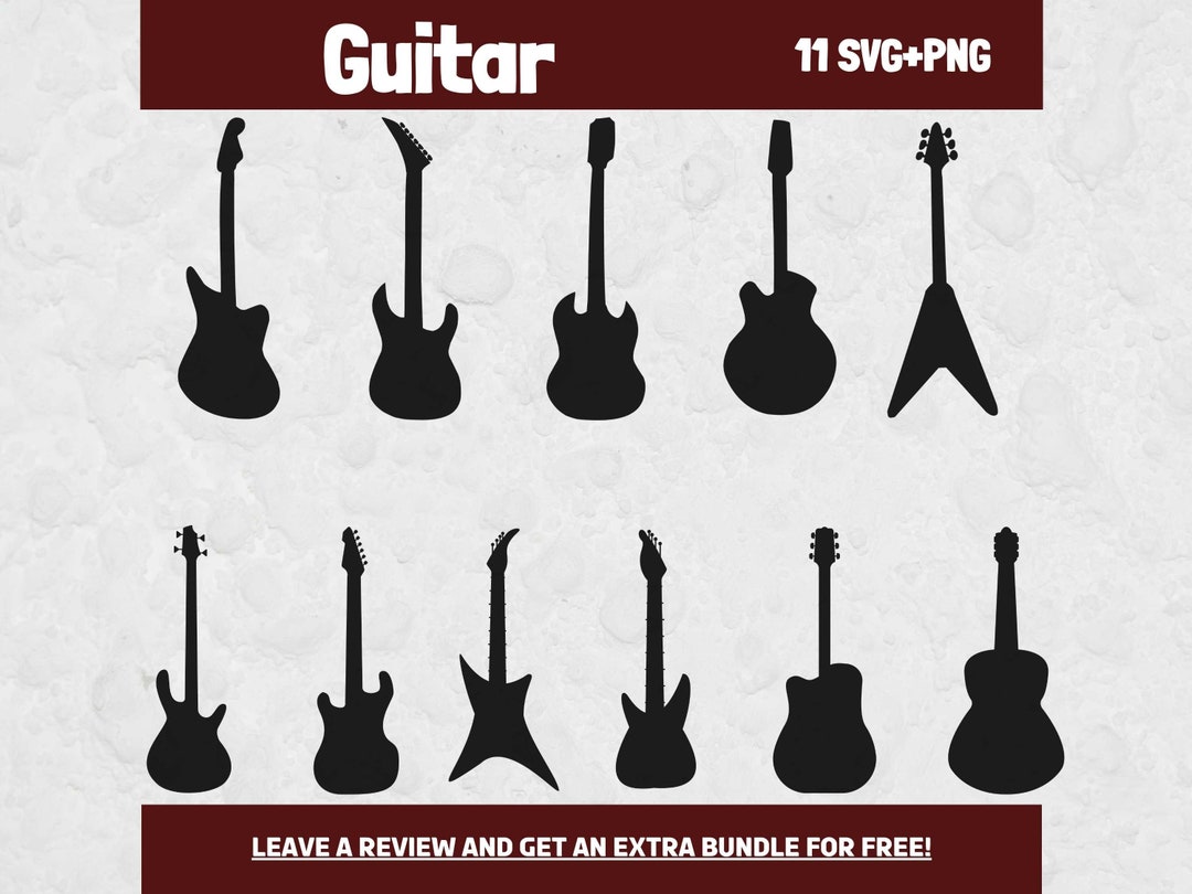 Guitar Svg, SVG Files for Cricut, Guitar Cut File, Guitar Clipart Image ...