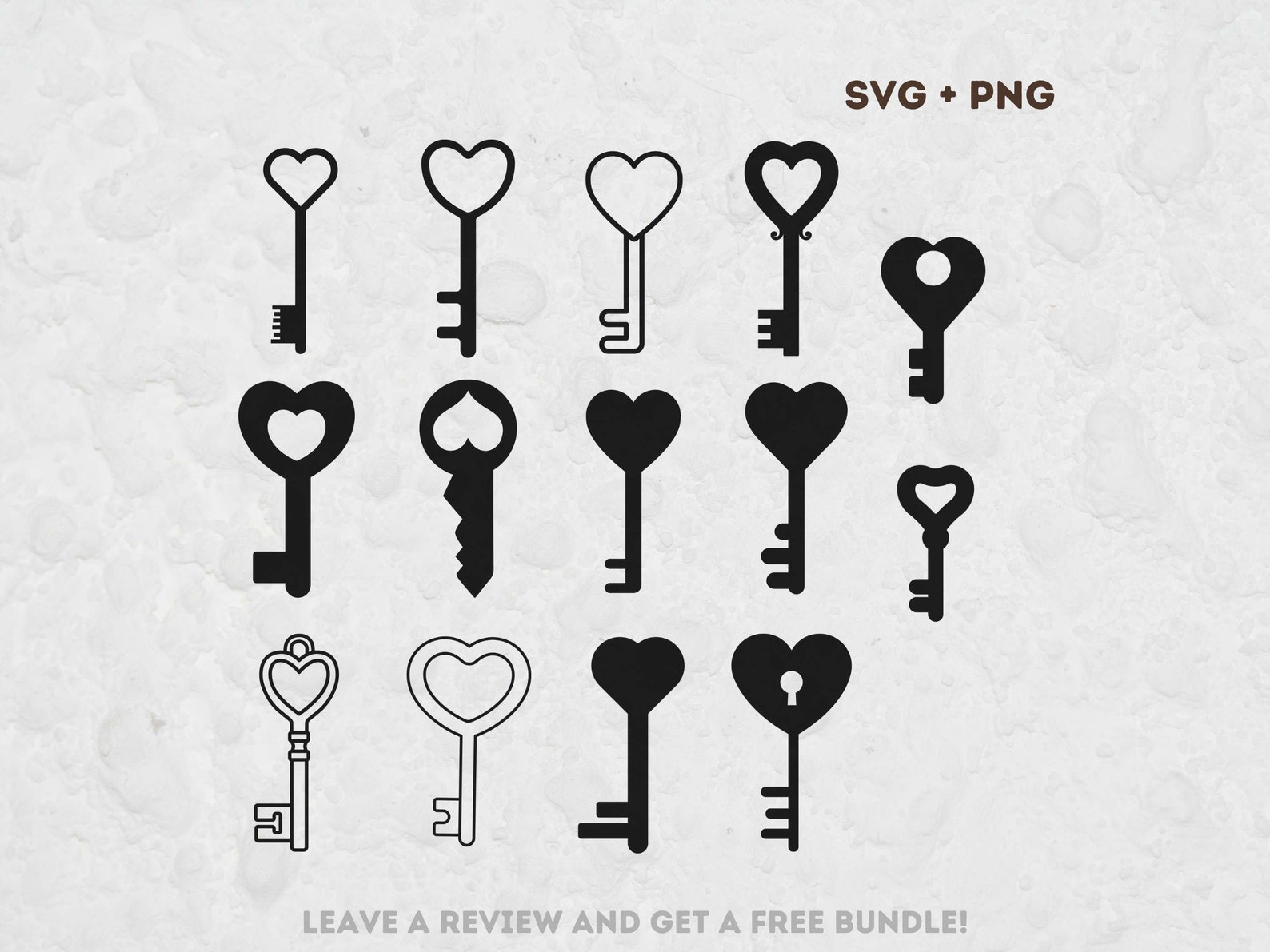 Heart Shaped Key SVG Bundle, Svg Files for Cricut, Keys Svg, Key ...
