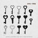 Heart Shaped Key SVG Bundle, Svg Files for Cricut, Keys Svg, Key ...