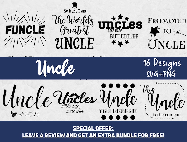 Uncle Svg Bundle Svg Files for Cricut Uncle Quotes Svg - Etsy