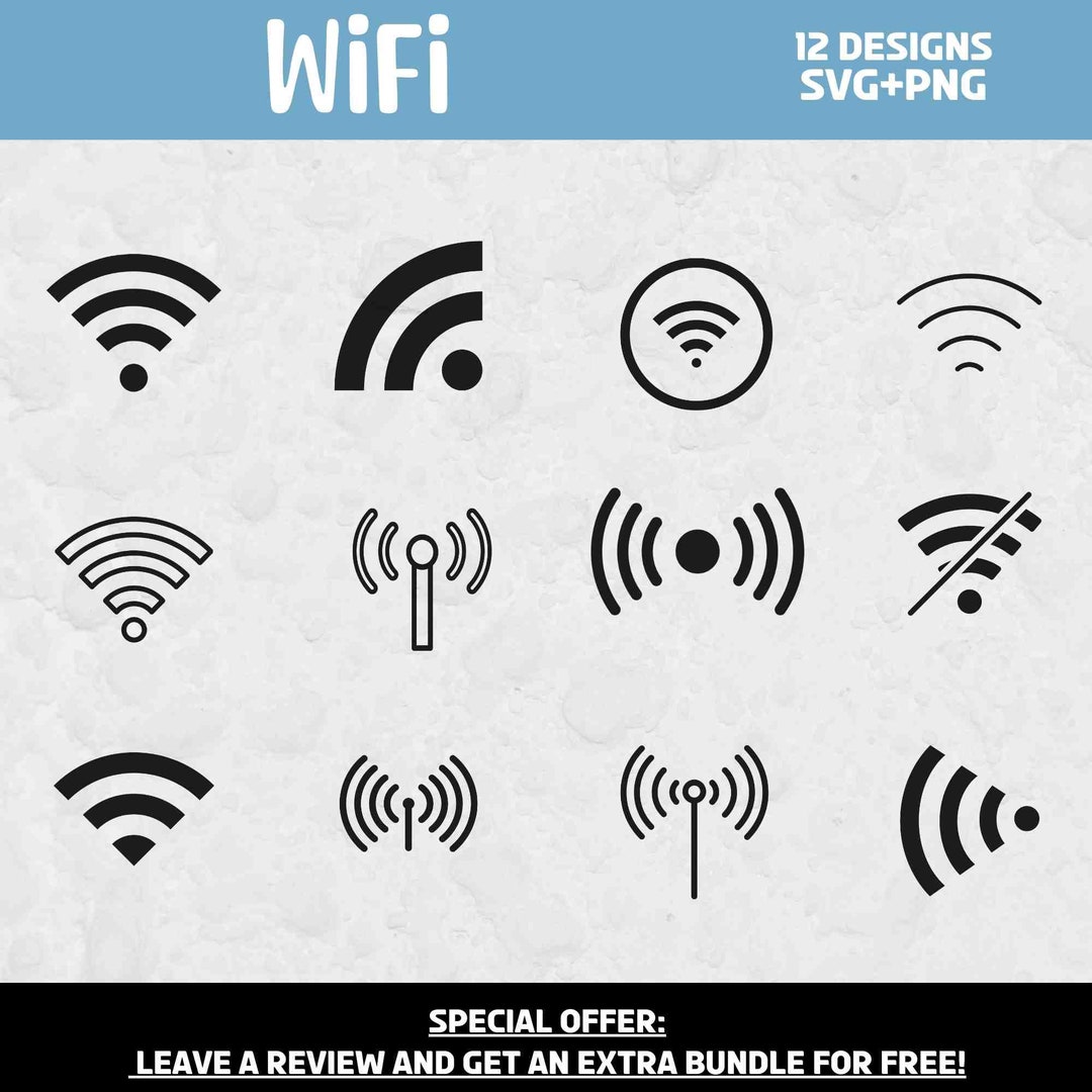 Wifi Icon SVG, SVG Files for Cricut, Network Clipart, Communication ...