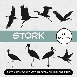 Stork Svg Bundle, SVG Files for Cricut, Stork Clipart, Stork Cut File ...