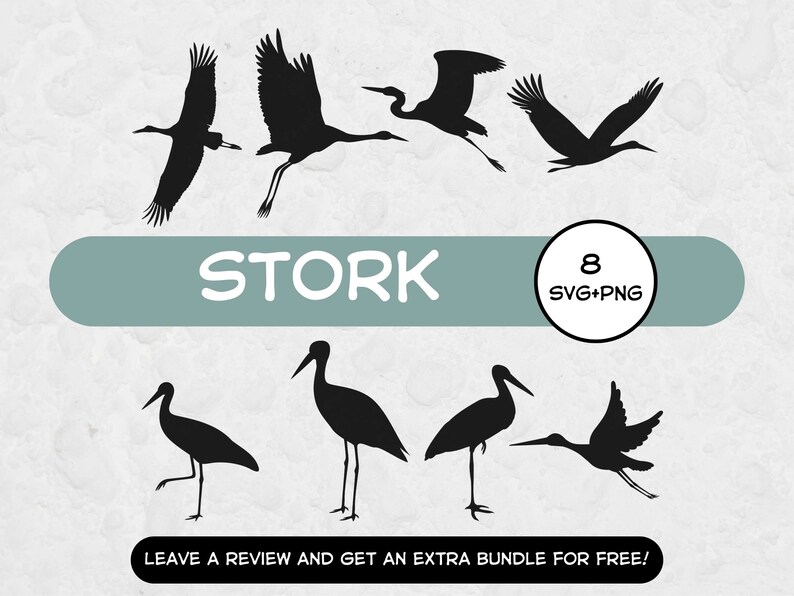 Stork Svg Bundle, SVG Files for Cricut, Stork Clipart, Stork Cut File ...