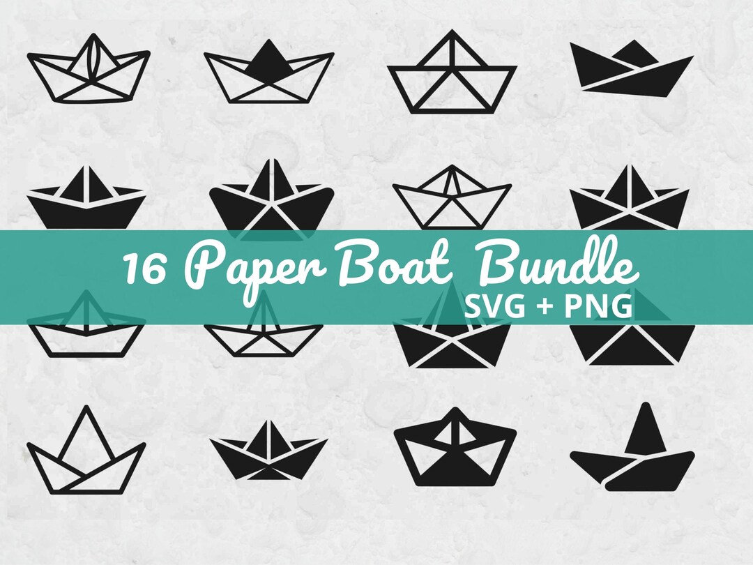 Paper Boat SVG Bundle, Origami Boat SVG, Paper Boat Clipart, Paper Boat ...