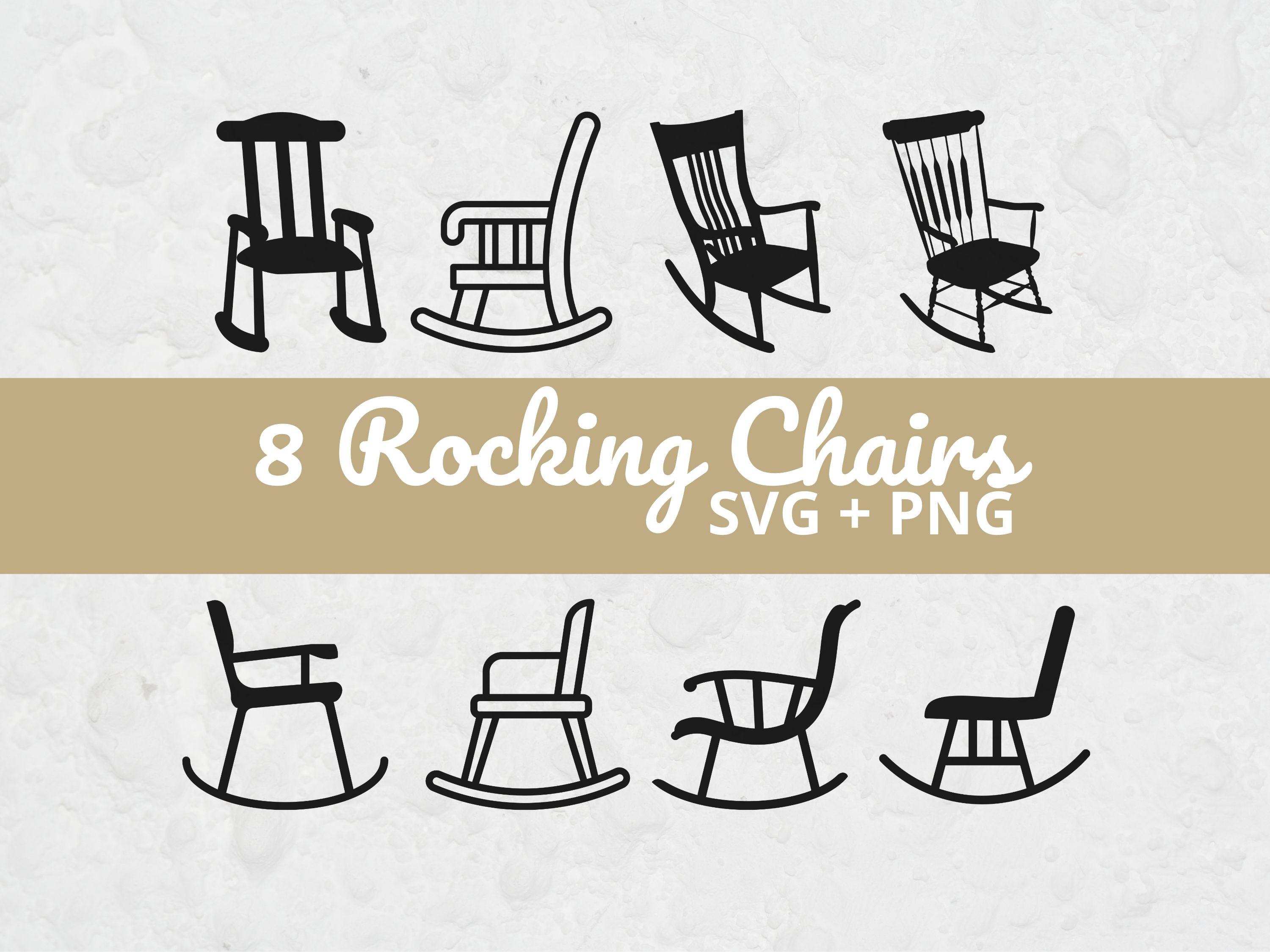 Rocking Chair Svg, SVG Files for Cricut, Chair SVG, Furniture Svg ...