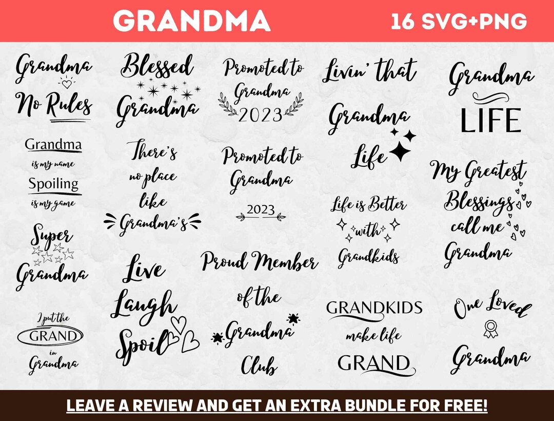 Grandma Svg, SVG Files for Cricut, Grandma Quote SVG, Svg Files for ...