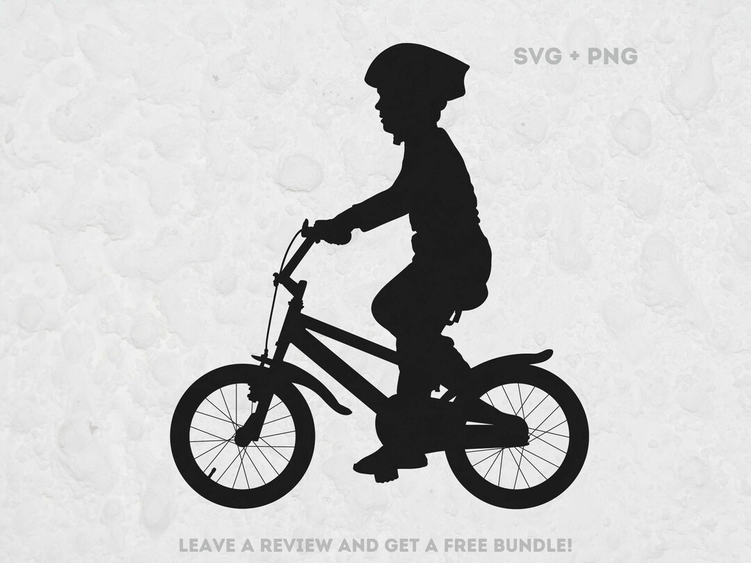 Boy Silhouette SVG, Svg Files for Cricut, Boy on Bike SVG Cut File, Boy ...
