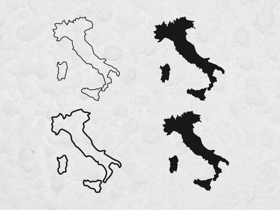 Italy Map Outline Clip Art