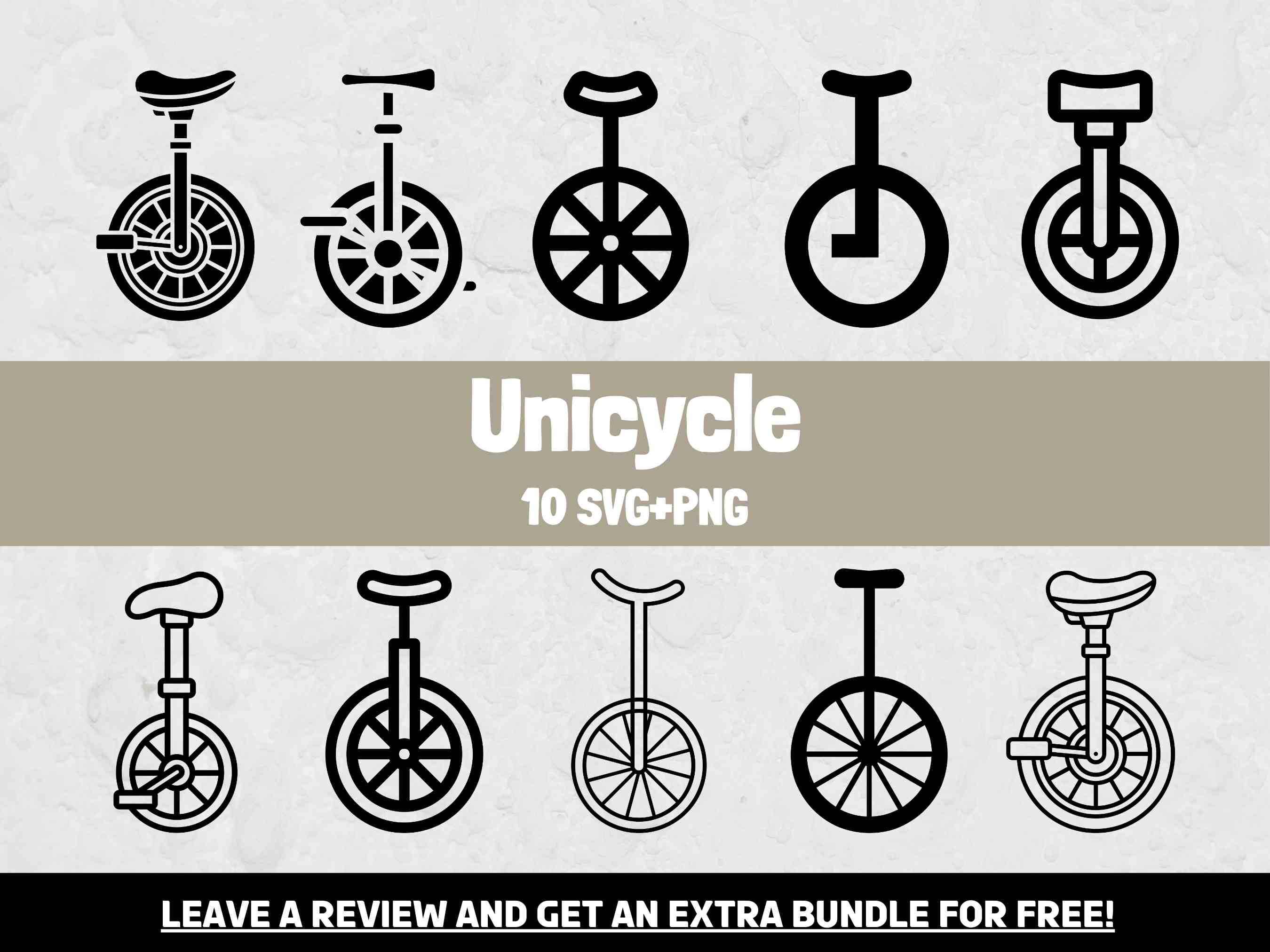 Unicycle Svg Bundle, Bicycle Clipart, Unicycle Cut File, Svg Files for ...